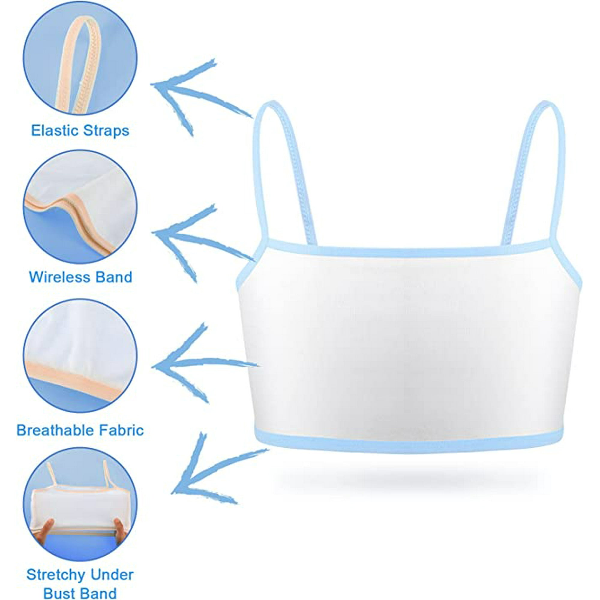 Click here for Stanreset 5 Pieces Girls Bras Cotton Strap Trainin... prices