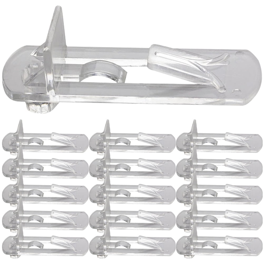 NUOLUX 30Pcs Shelf Support Pegs Locking Cabinet Shelf Clips Clear Shelf ...
