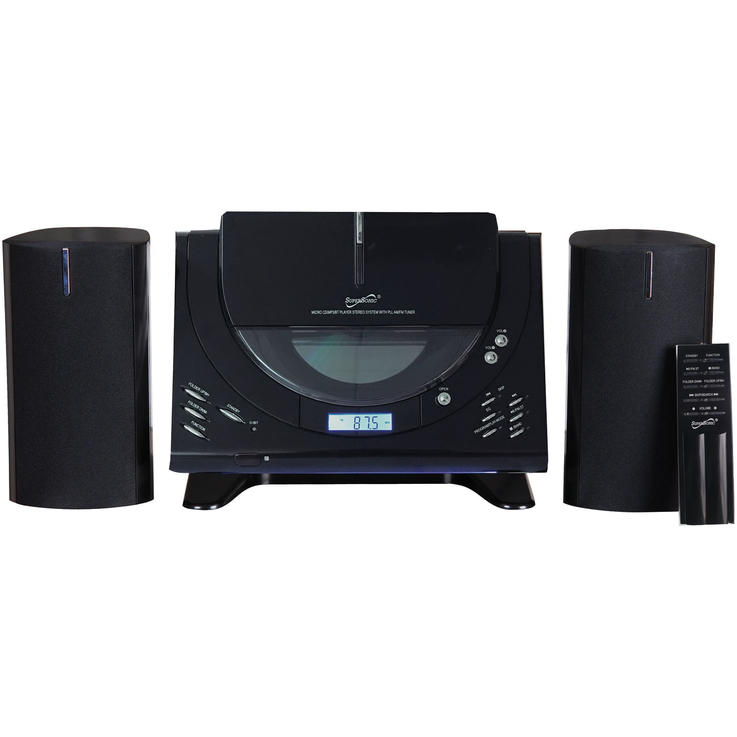 Supersonic Bluetooth CD MP3 Mini System Black (Each) - Walmart.com