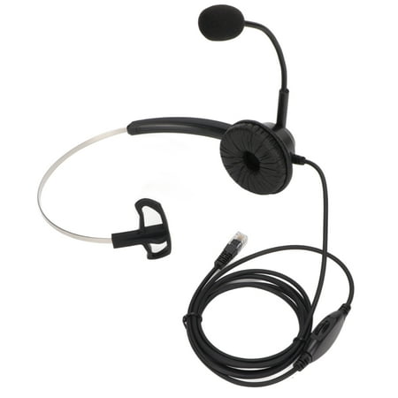Telephone Headset, Sturdy Noise Canceling Black Single Sided Headset ...