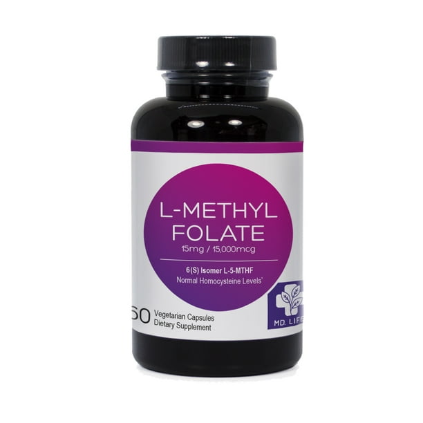 MD.Life L-Methyl Folate|5-MTHF| 15 mg| 60 Capsules Active Form of Folic ...