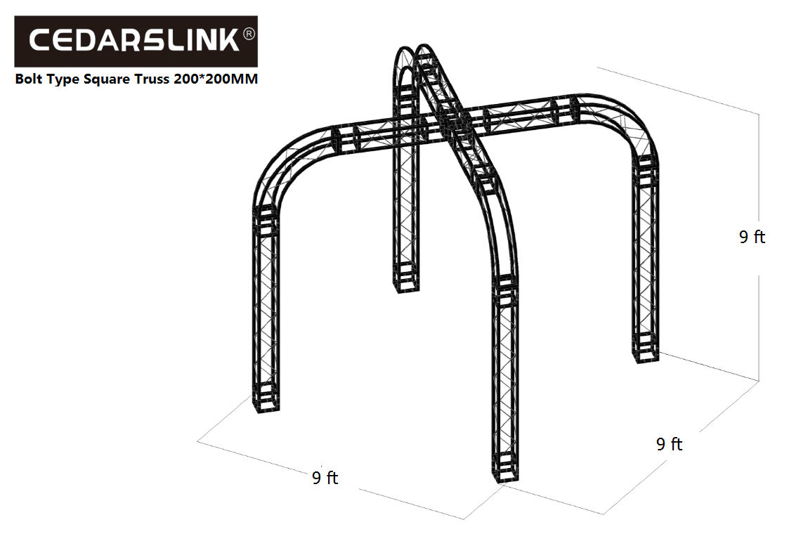 Trade Show Booth Trusses DJ Stage 9ftx9ftx9ft Metal Black Truss box ...