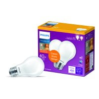 Philips LED 40-Watt A19 General Purpose Household Light Bulb, Frosted ...