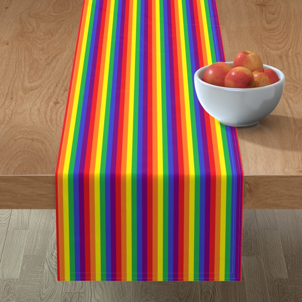 Kitchen & Dining Rainbow Stripe V2 Table Cloth Cover Topper Gay Pride ...