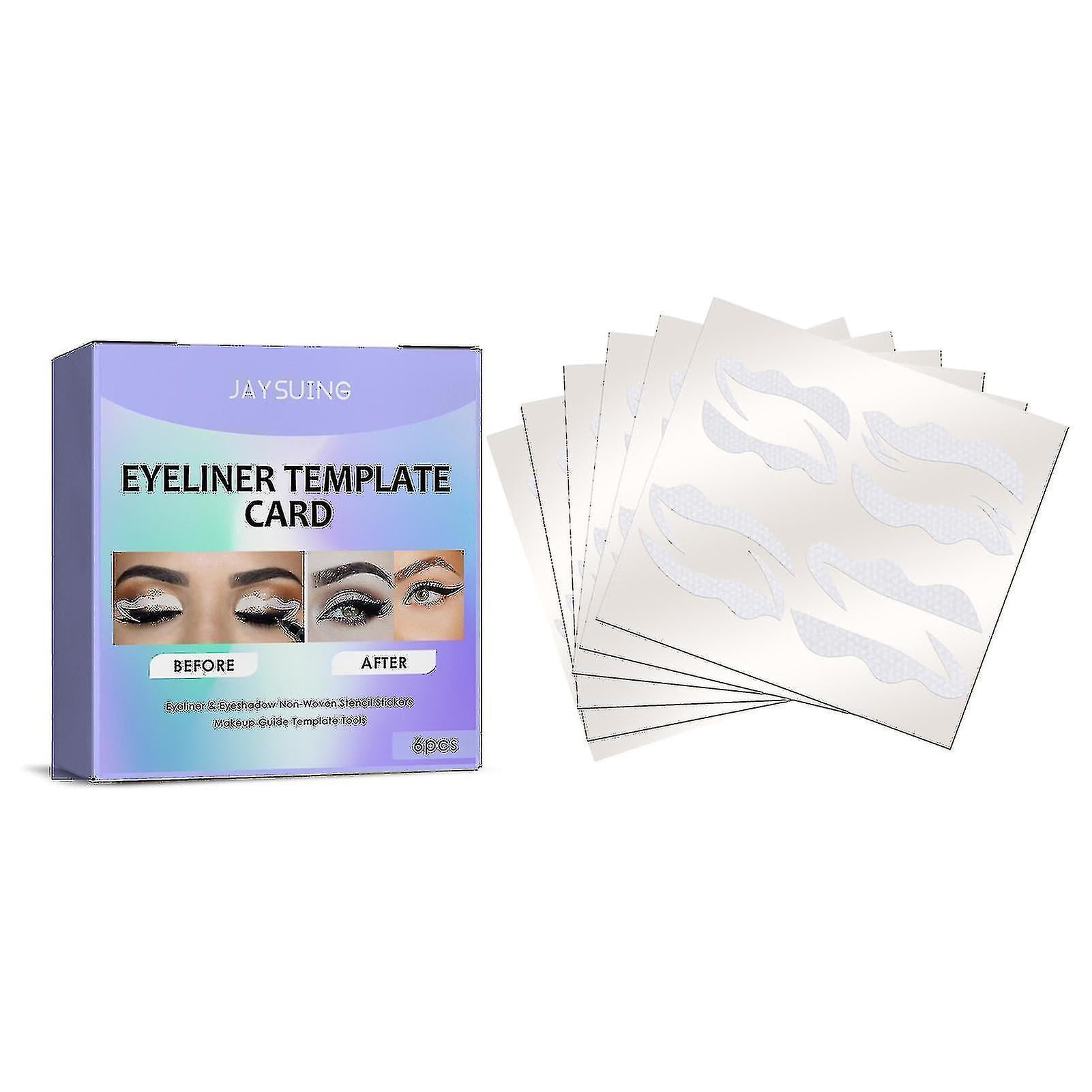 Jaysuing 6pcs X 4 Pairs Eyeliner Template Cards Eyeliner Eyeshadow Non ...