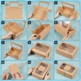 12 Sets Brown Gift Box Cookie Dessert Boxes with Window Bakery Packing ...