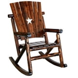 Leigh Country TX 93615 Char-Log Adult Wood Outdoor Rocker with Star ...