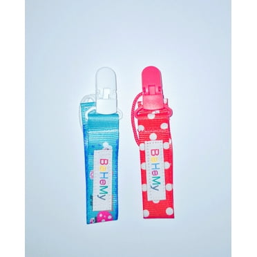 TELOLY 2 Pcs Pacifier Clip Double-Sided Pattern Pacifier Holder ...