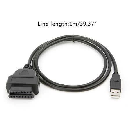16Pin OBD2 To USB Port Charger Adapter Cable Connector Diagnostic Tool ...