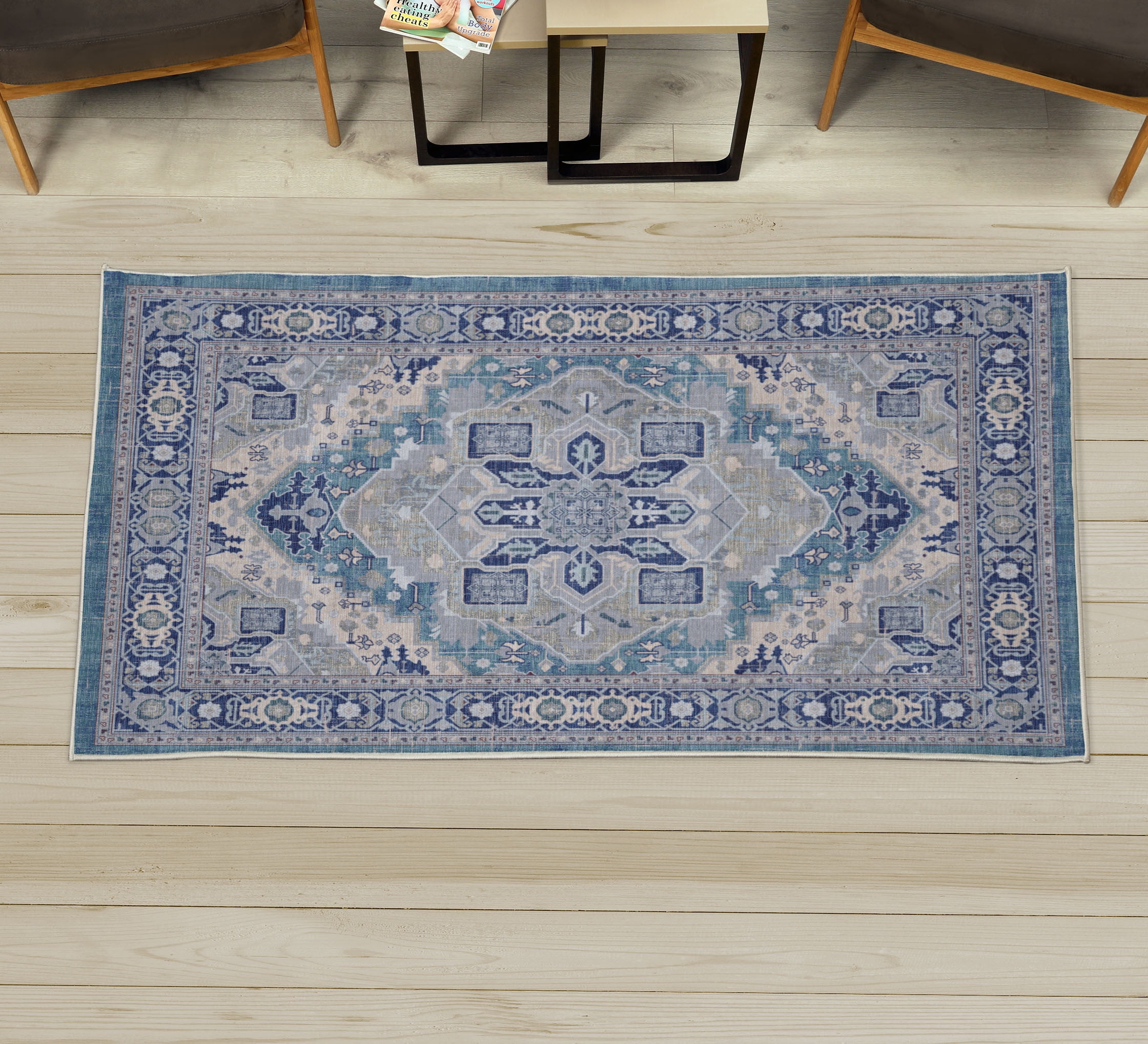 Ethnic Decorative Rug, Bohemian Retro Themed Floral Details Cultural ...