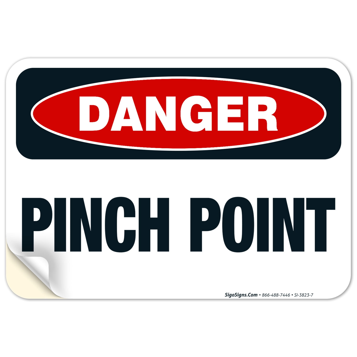 Danger Pinch Point Sign, OSHA Danger Sign, - Walmart.com