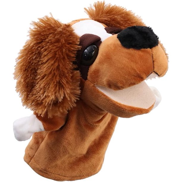 Hand Puppet Animal Plush Cartoon Role Play Toy Hairy Ears Dog ...