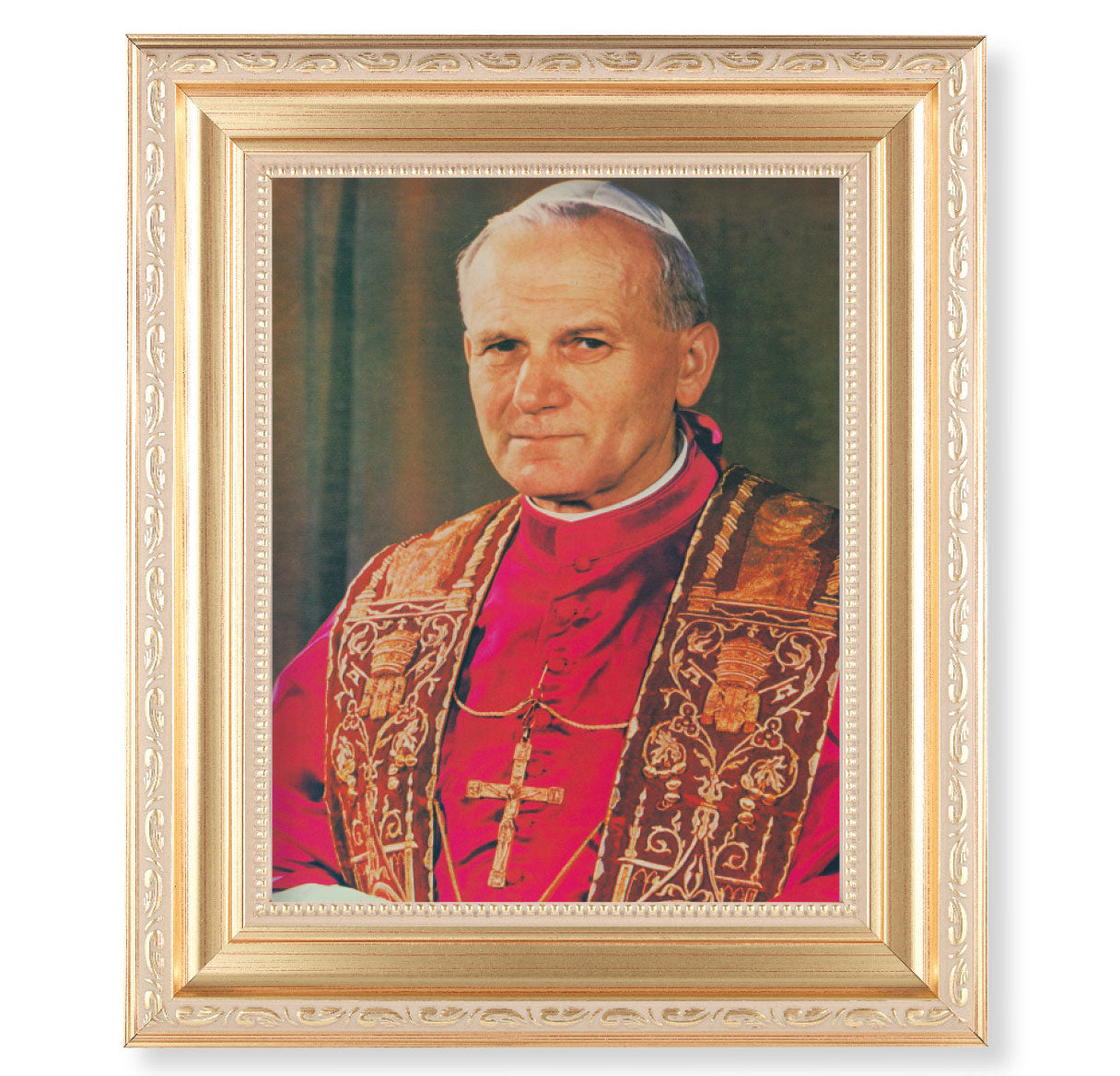 Pope John Paul II Picture Framed Wall Art Decor Large, Satin Gold ...