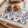 Black Bohemian Flower Cotton Linen Placemats Set of 2, Tribe Boho Aztec ...
