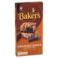 Baker's Unsweetened Chocolate Premium Baking Bar with 100 % Cacao, 4 oz ...