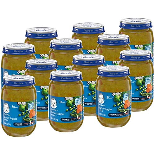 Gerber 3rd Foods Baby Food Jars, Garden Vegetable Rice, 6 OZ (Pack of ...