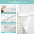 No Hook Shower Curtain with Snap in Fabric Liner Set Bohemian Vintage ...