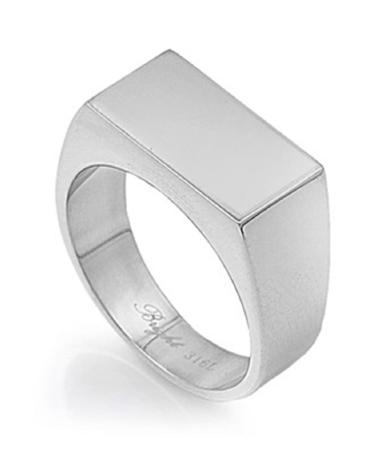Stainless Steel Rectangular High Polished Ring - Walmart.com