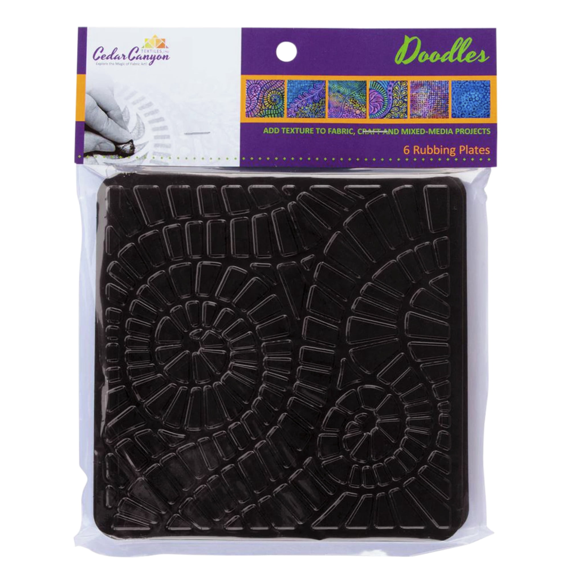 Jack Richeson Doodles Rubbing Plate Set, 7 x 7 Inches, Set of 6 ...