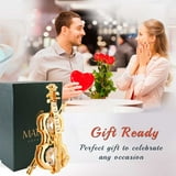 24K Gold Plated Crystal Studded Violin and Bow Ornament by Matashi ...