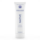 Native Unscented Mineral Sunscreen Lotion SPF 30, 5 oz, Broad Spectrum ...