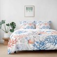 4 Pieces Duvet Cover Queen Bedding Sets Colorful Coral Summer Ocean ...