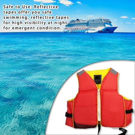 Life Jacket with Pocket Adjustable Buckle Water Proof with Zipper ...