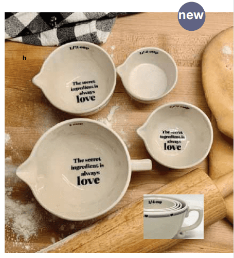 ceramic measuring cup set; The secret ingredient is always LOVE ...