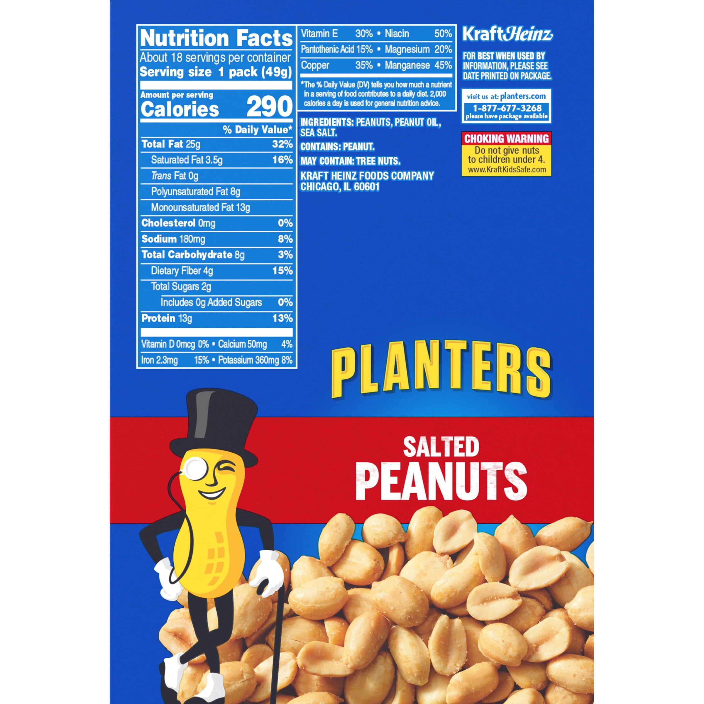 Buy Planters Salted Peanuts, 18 ct Box, 1.75 oz Packs Online at Lowest ...