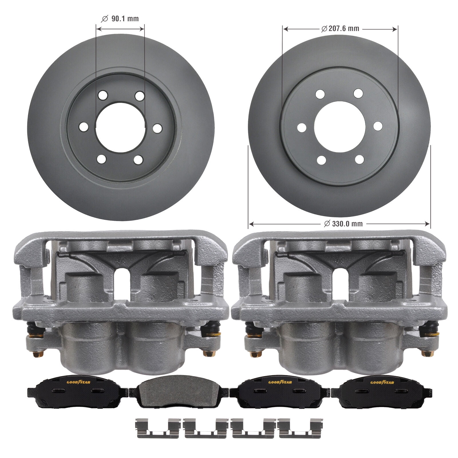 Front Brake Kit Calipers Rotors Ceramic Pads for 04-08 Ford F150 ...