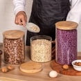 2pcs Large Glass Jar Canisters with Printed Labels, 73oz/101oz/136oz ...