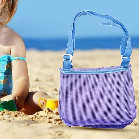 Neinkie Seashell Beach Bags - Shell Mesh Bags for Kids Girls Beach Toy ...