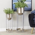 DecMode 31", 24"H Silver Metal Planter with Removable Stand (2 Count ...