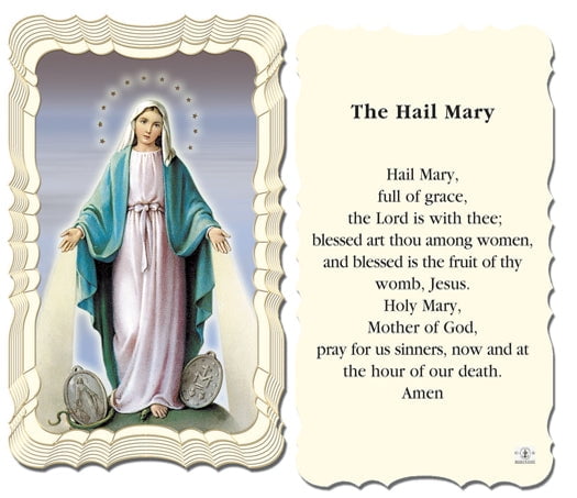 The Hail Mary Catholic Prayer Holy Card with Prayer on Back, Pack of 50 ...