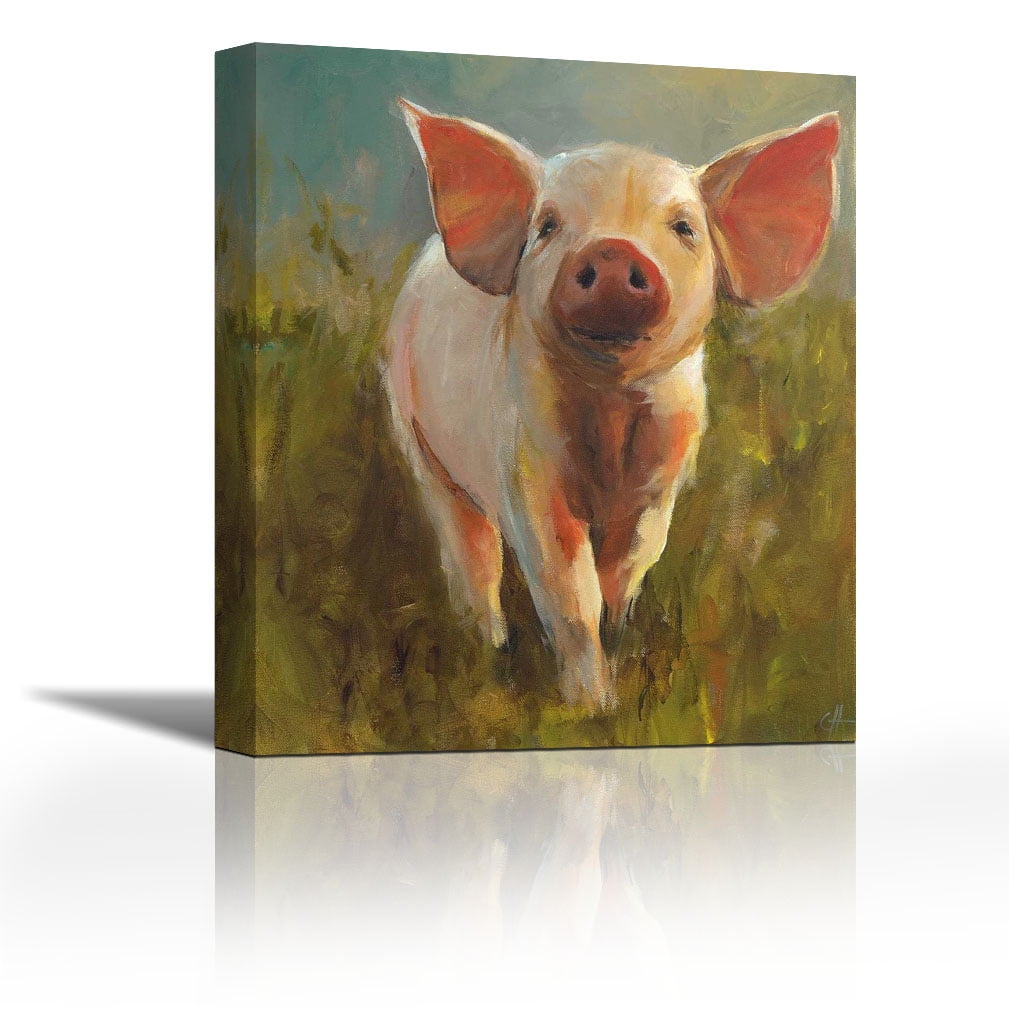 Morning Pig - Contemporary Fine Art Giclee on Canvas Gallery Wrap ...