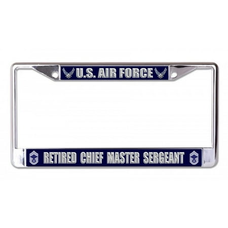 U.S. Air Force Retired Chief Master Sergeant Chrome License Plate Frame ...