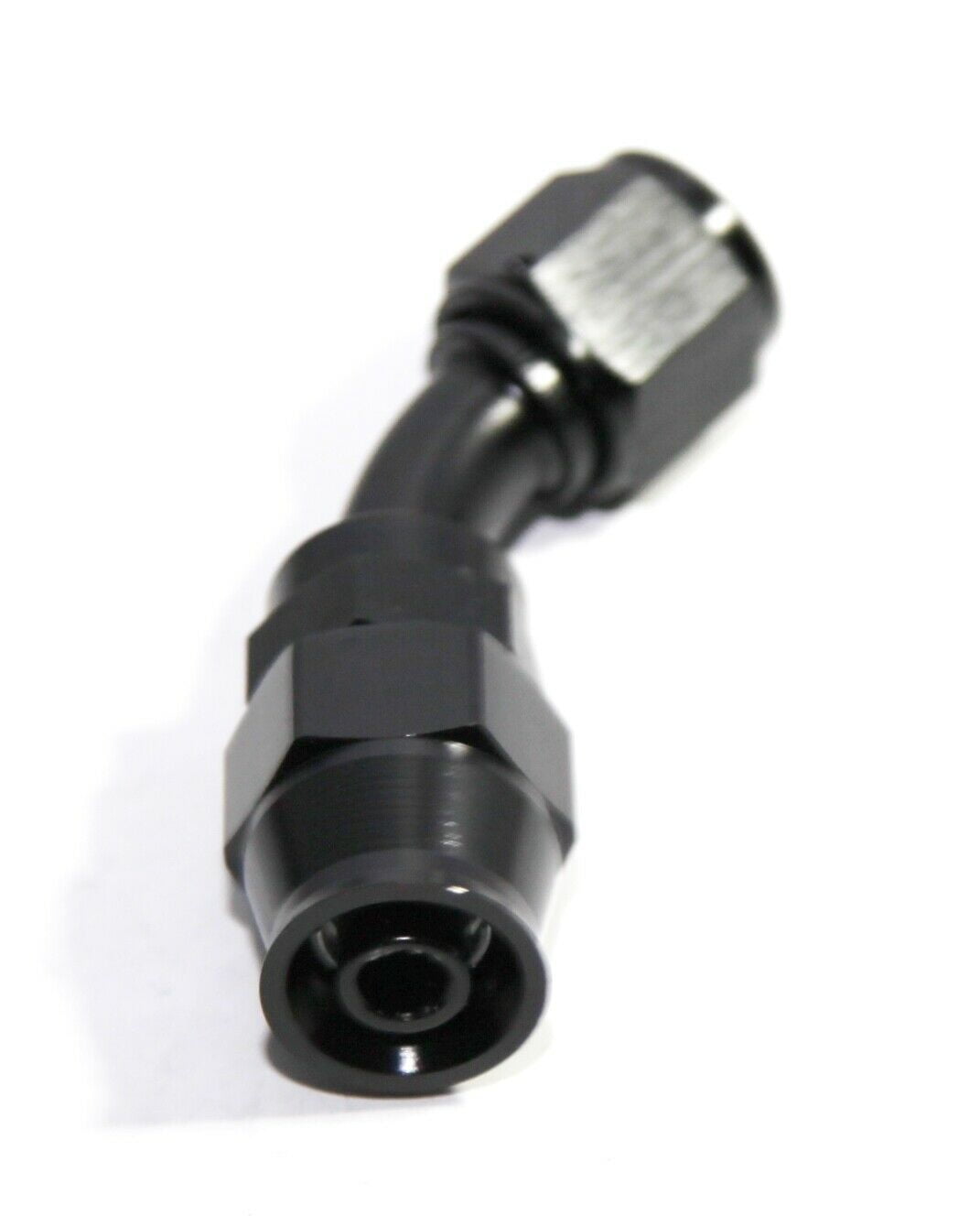 BLACK AN8 8AN AN-8 45 Degree Swivel Reusable PTFE Hose End Fitting ...