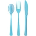Crown Display 150-Piece Light Blue Disposable Silverware - Blue Plastic ...