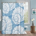 Blue Conch Shower Curtain Set with Hooks, Coastal Summer Ocean Beach ...
