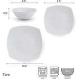 Studio Nova Tara 12 Piece Porcelain Dinnerware Set White - Walmart.com
