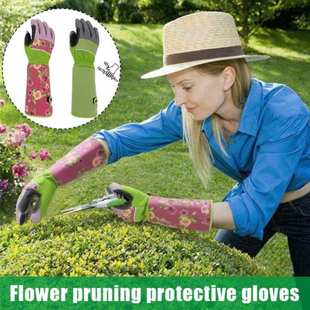 Long Gardening Gloves Rose Pruning Thorn Proof Garden Gloves with Long Forearm Protection ...