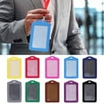 10 Colors ID Window Business Work Card Holder Leather for Case Badge ...