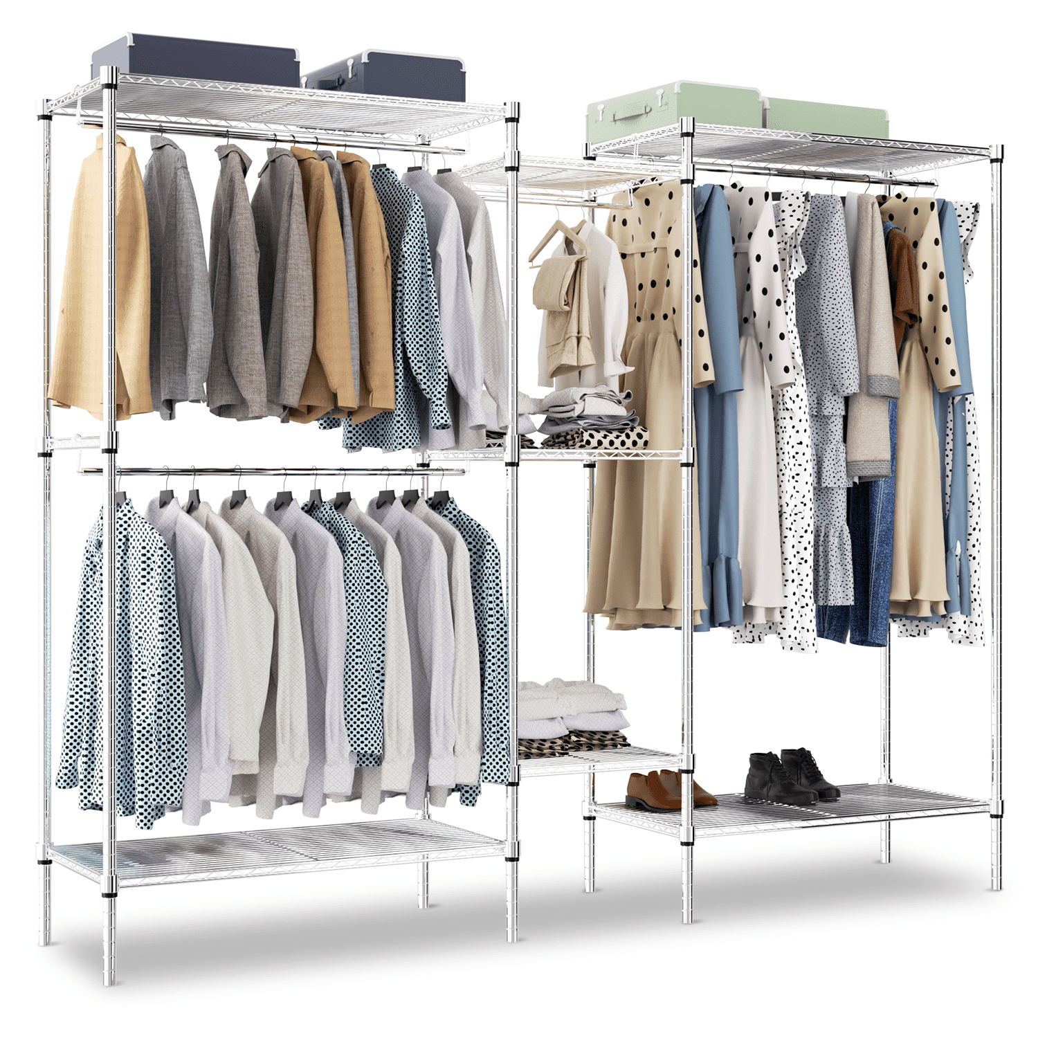MoNiBloom Clothes Rack for Hanging Clothes, Heavy Duty Clothing Rack ...