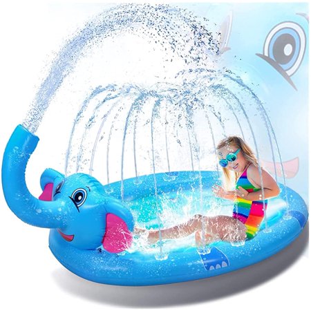 Elephant Animal Splash Pad, 67 Inches Play Mat Sprinkler for Kids ...