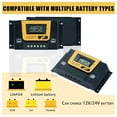 12/24/36/48v Lithium Battery Solar Panel Regulator PWM Solar Charge Controller For With Backlit ...