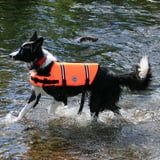 VIVAGLORY Dog Life Jacket, Ripstop, Bright Orange, Medium, Swimming ...