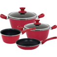 Magefesa Fit 7 pcs. Non-Stick Porcelain on Steel Cookware Set in Black ...