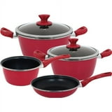 Magefesa Fit 7 pcs. Non-Stick Porcelain on Steel Cookware Set in Black ...