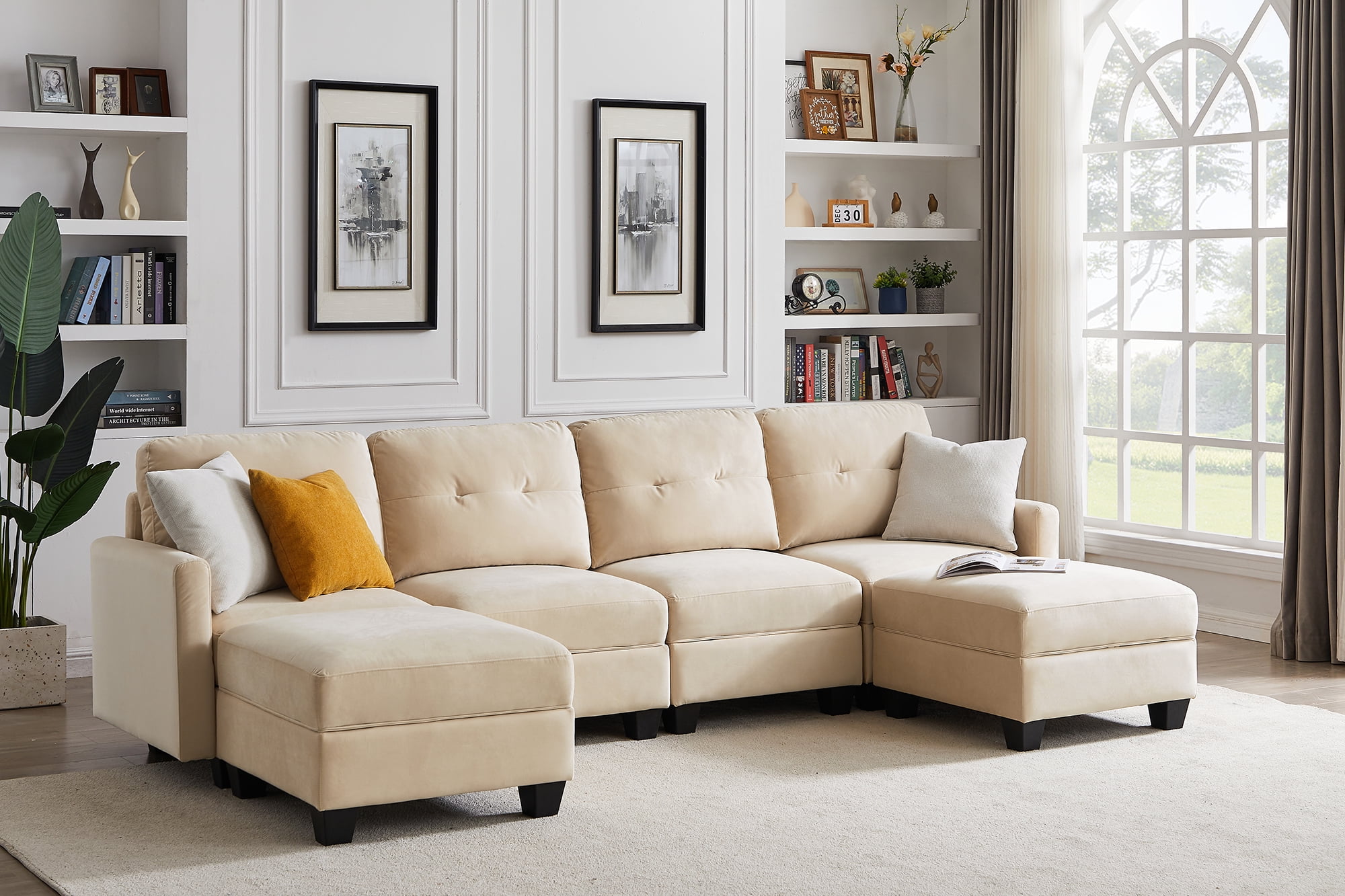 Lecut Large U Shaped Sectional Sofa Clearance Modern Reversible ...