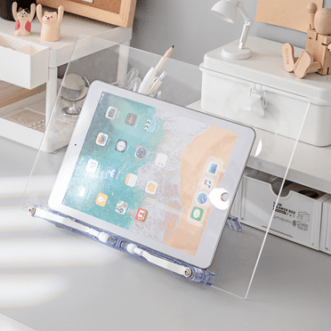 VIVO Light Wood / White Adjustable Bamboo Book Stand for Hands Free ...